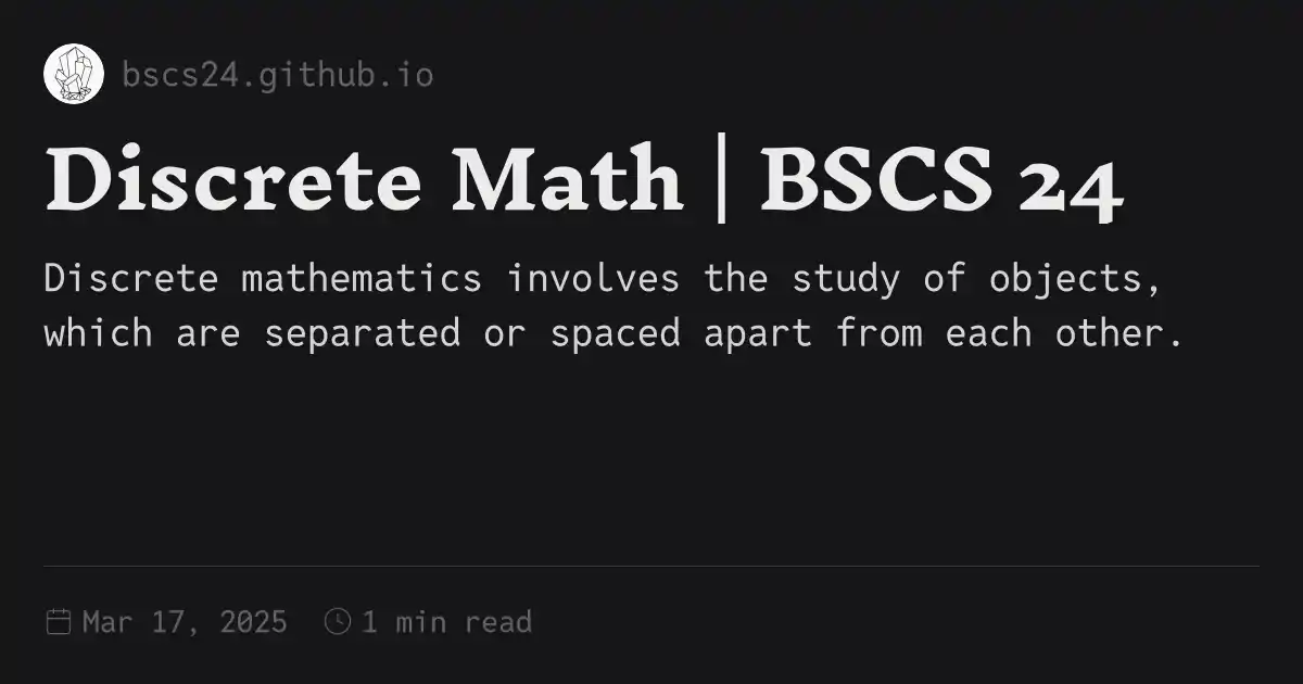 Discrete Math | BSCS 24