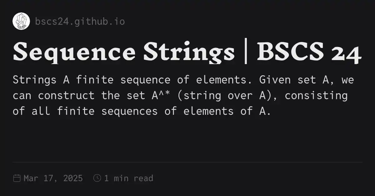 Sequence Strings Bscs 24